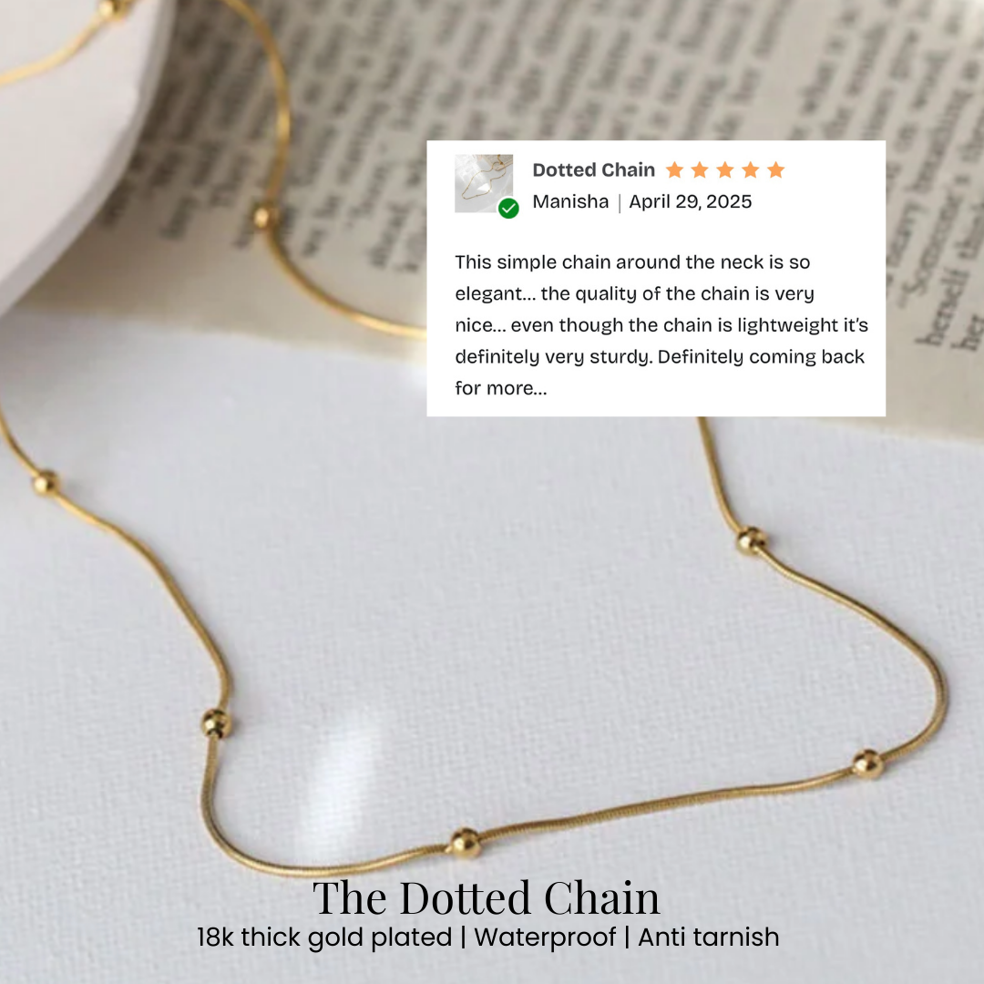 Gold Dotted Chain Necklace – Minimal & Waterproof