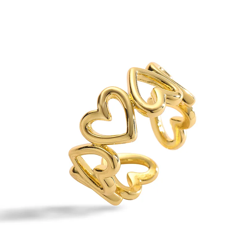 Adjustable Heart band Ring | Waterproof & Anti-Tarnish
