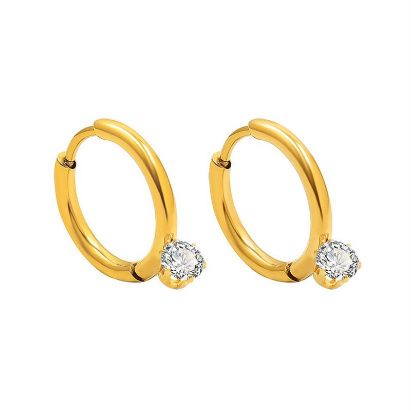 Single Diamond Hoops — Big | Anti Tarnish Jewellery